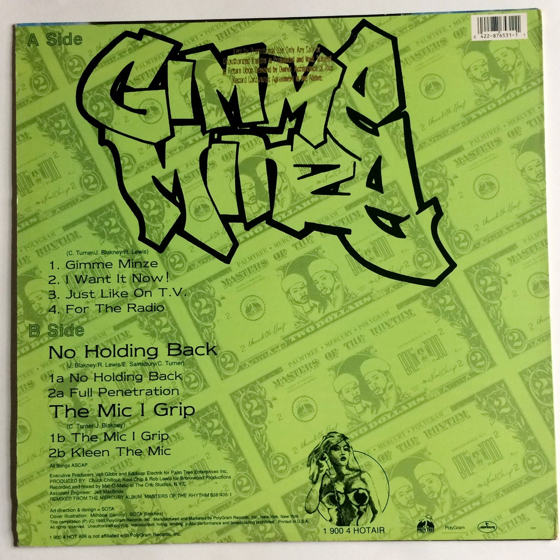 DJ CHUCK CHILLOUT & Kool Chip Gimme Minze Lp 1990 Original Vinyl Record ...