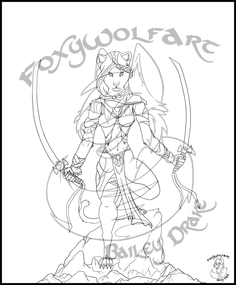 Anthro Big Cats, Coloring Pages Download, Anthropomorphic Character ...