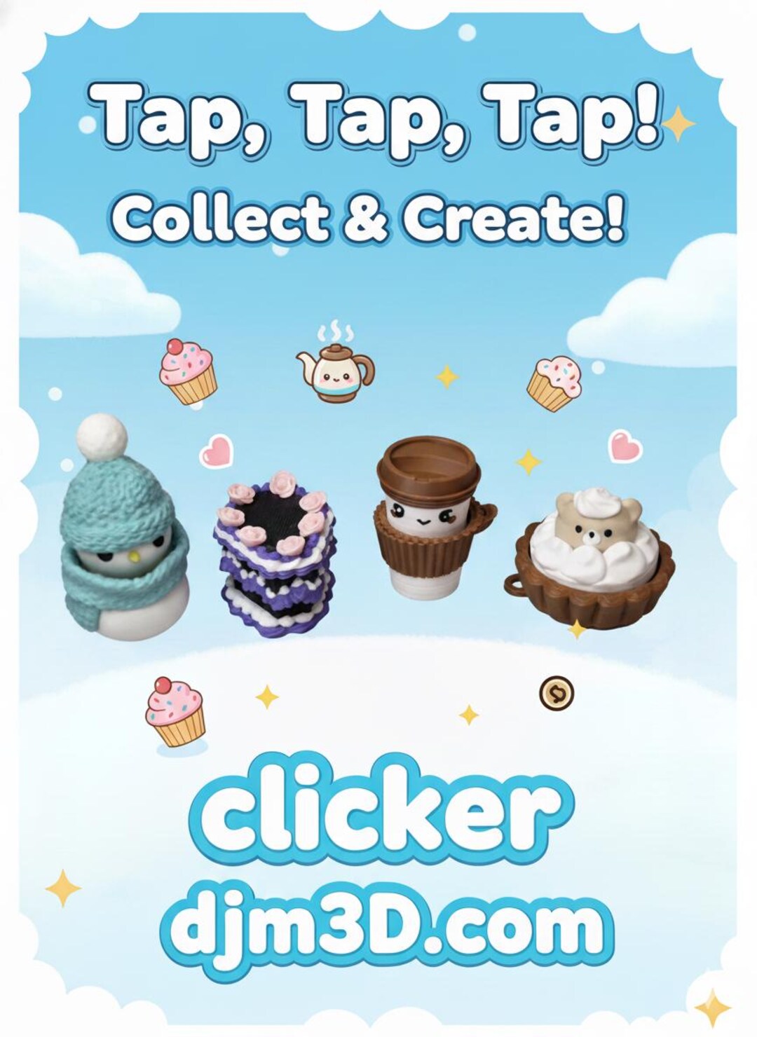 3D Printed Clicker Bundle Coffin Cake Clickers,tappy, Coffee, and ...