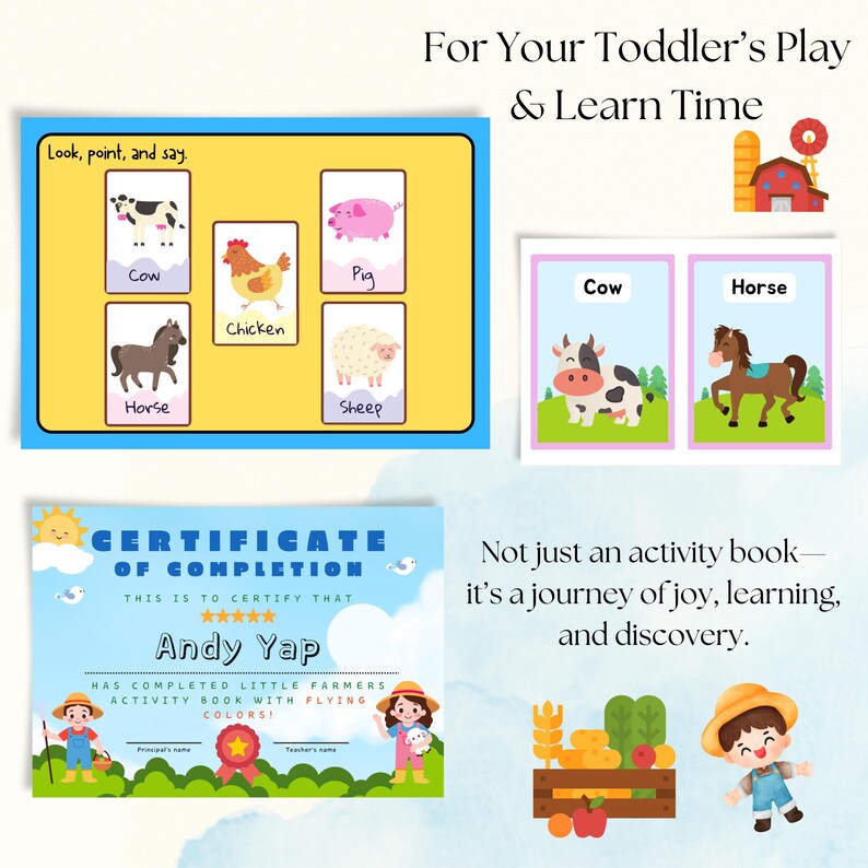 Little Farmers Activity Book Printable | Busy Book | Farm Animal ...