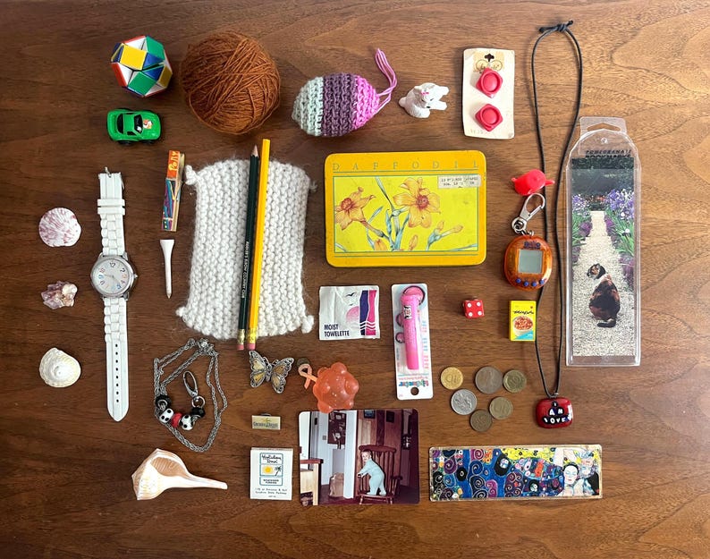 90s Childhood Nostalgia Lot – Tamagotchi, Toys, Trinkets, Shells ...