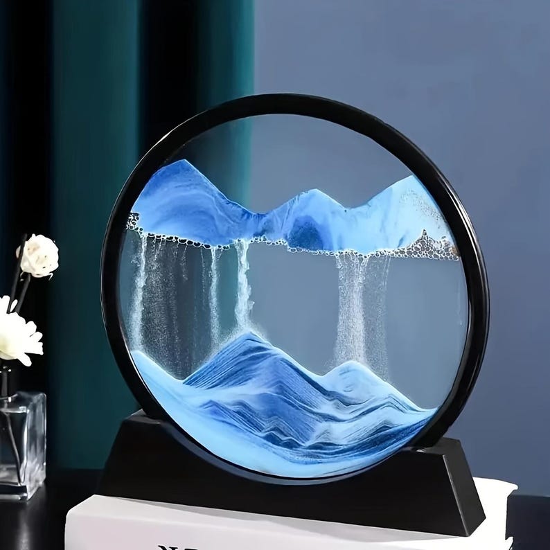 Dynamic Glass Hourglass - Moving Sandscape - Etsy