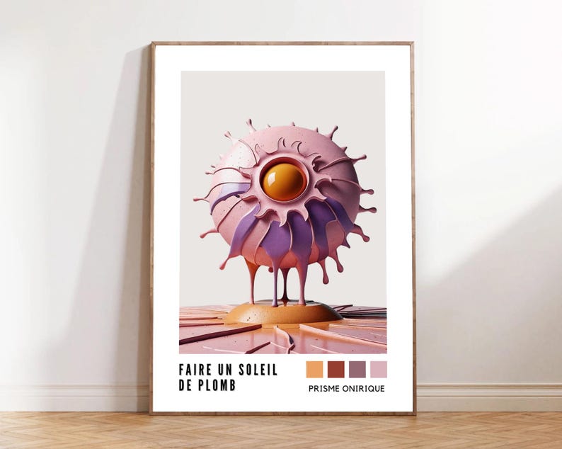 Surreal and Dreamlike Poster, "making a Blazing Sun", Digital Download ...