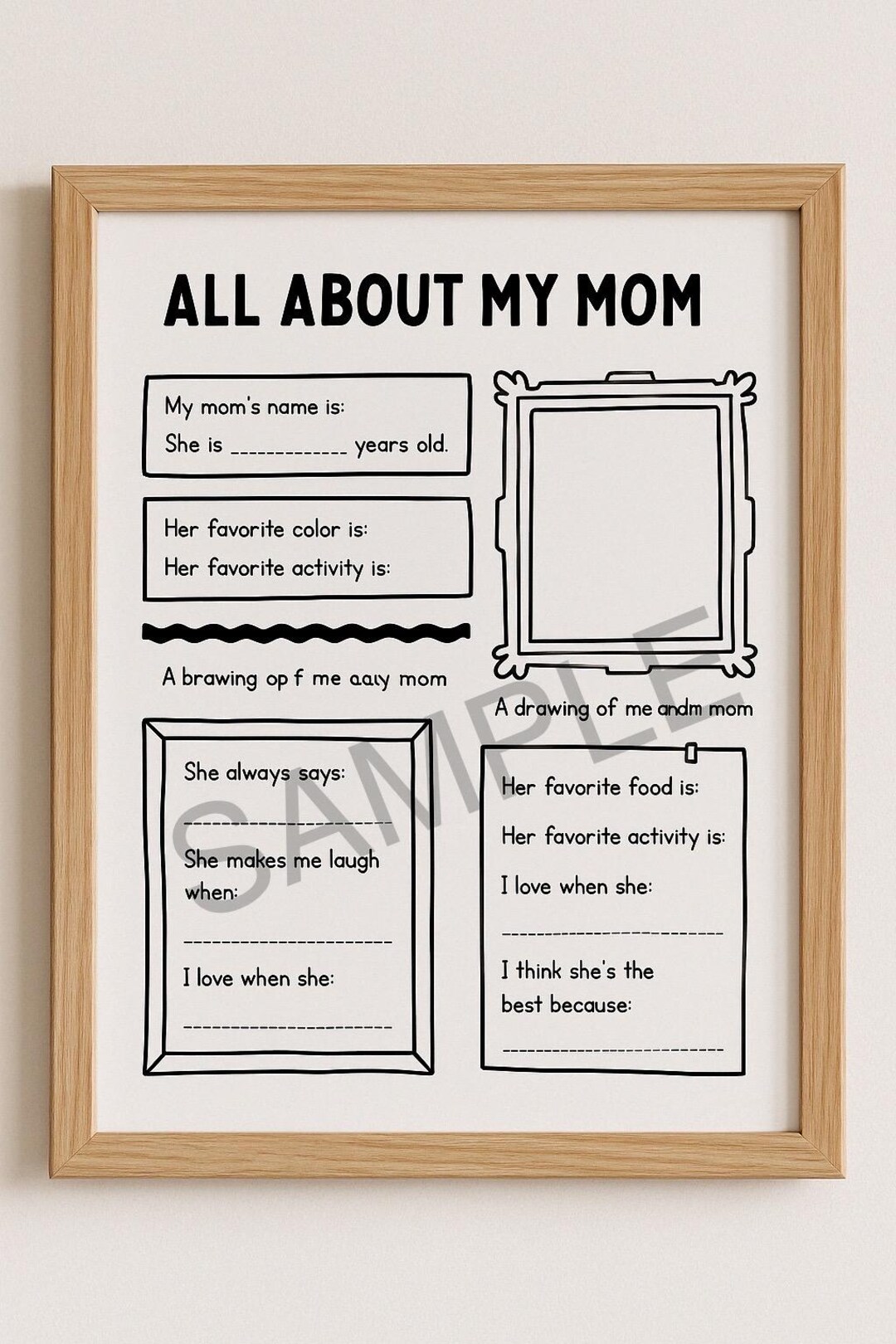 All About Mom, Mothers Day Gift, All About My Mom Printable, Mothers ...