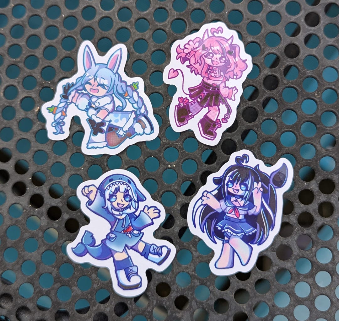 Vtuber Sticker | Gawr Gura, Shylilly, Ironmouse, Usada Pekora | 5cm ...