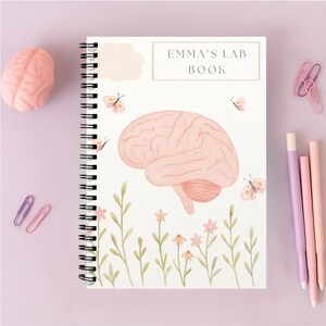 Personalized Psychology Notebook | Pastel Brain Floral Design - Etsy