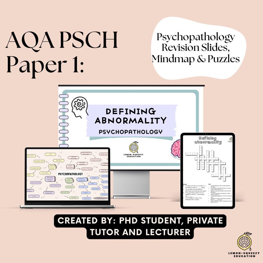 AQA Psychopathology Revision Bundle | Slides, Notes, Mindmaps & Puzzles ...