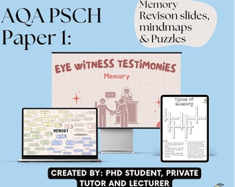 A Level Psychology Memory Revision (AQA) - Etsy UK