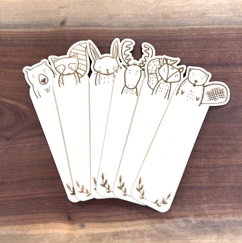 Custom Animal Bookmarks | Kids Bookmarks | Wooden Bookmarks - Etsy