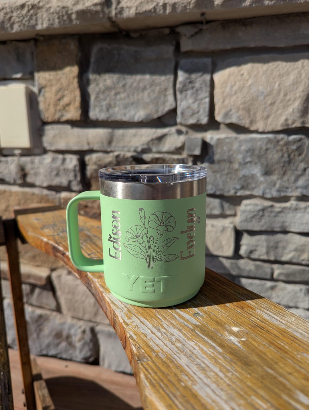 10 Oz Yeti Tumbler With Handle, Birth Month Flowers, Personalized ...