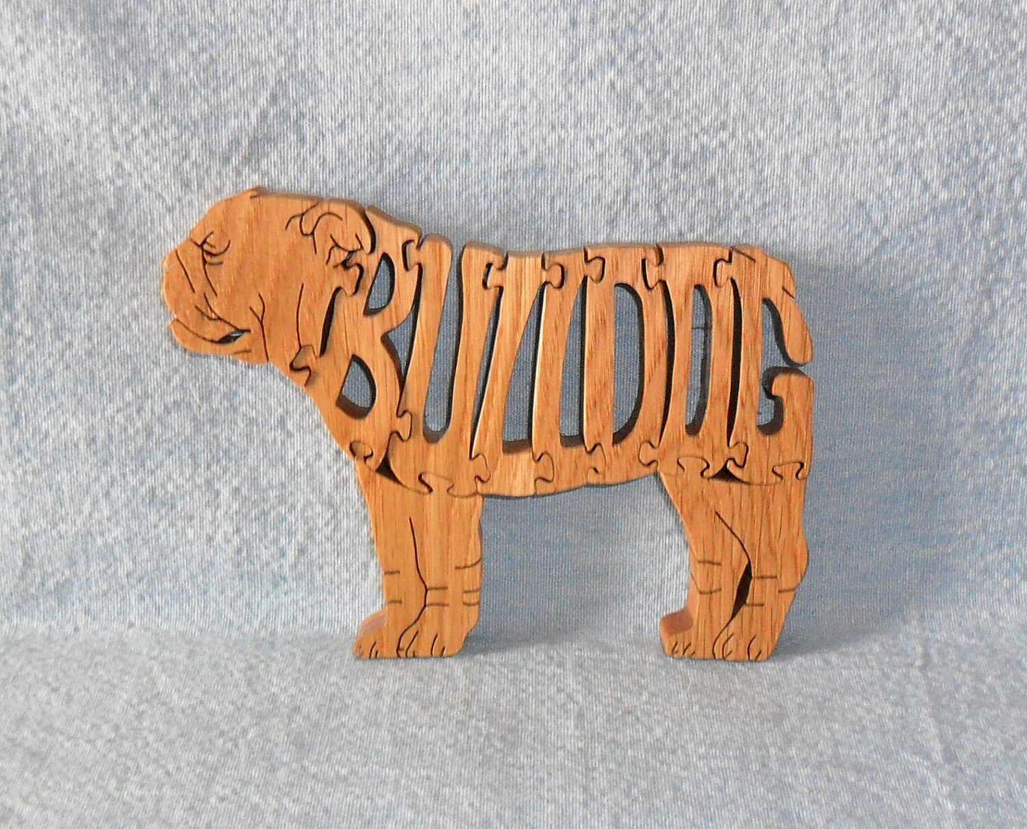 Bulldog Handmade Wooden Scroll Saw Puzzle | Etsy