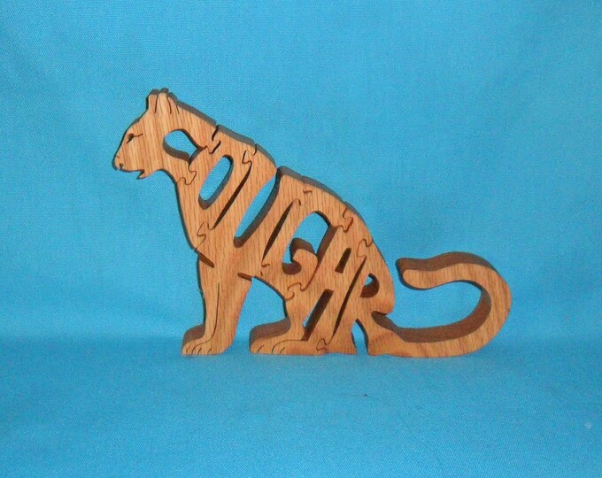 Big Cat Cougar Scroll Saw Wooden Puzzle - Etsy