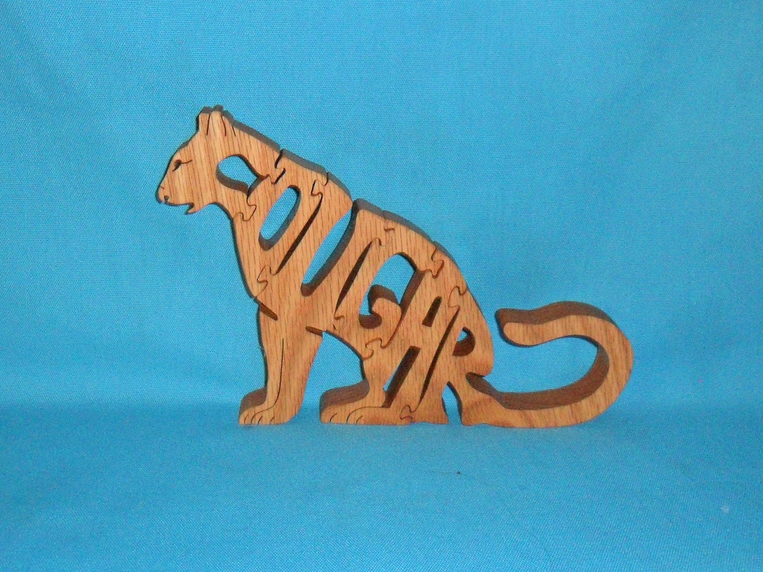 Big Cat Cougar Scroll Saw Wooden Puzzle | Etsy