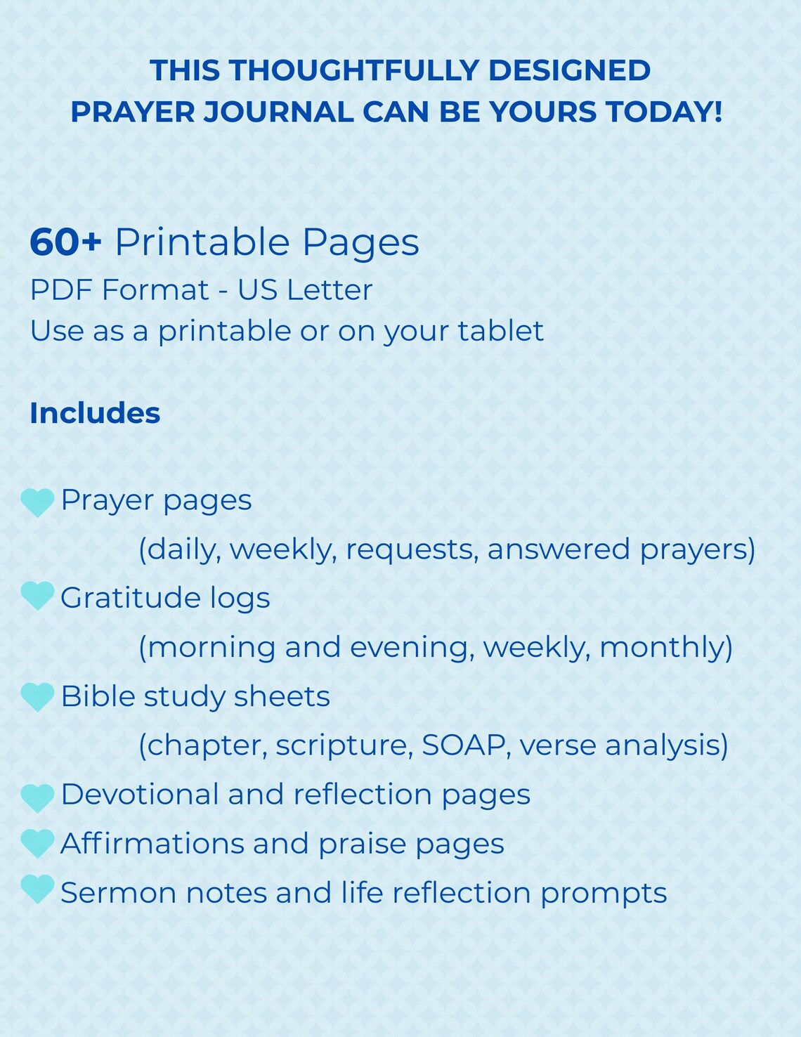 Inspiring Prayer Journal, Bible Study, Gratitude, Faith Planner (60 ...