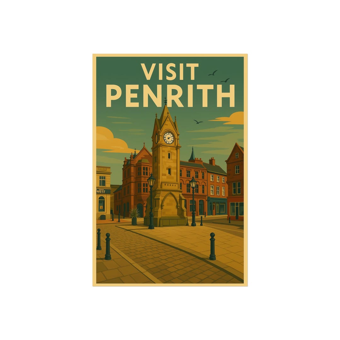 UK - Penrith Clock Tower Poster | Cumbria Landmark Fine Art Print ...
