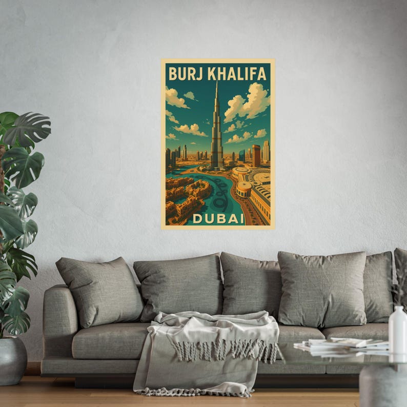 UK - Burj Khalifa Poster | Dubai Skyline Fine Art Print - Etsy