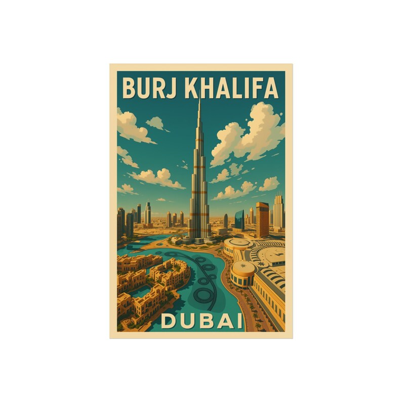 UK - Burj Khalifa Poster | Dubai Skyline Fine Art Print - Etsy