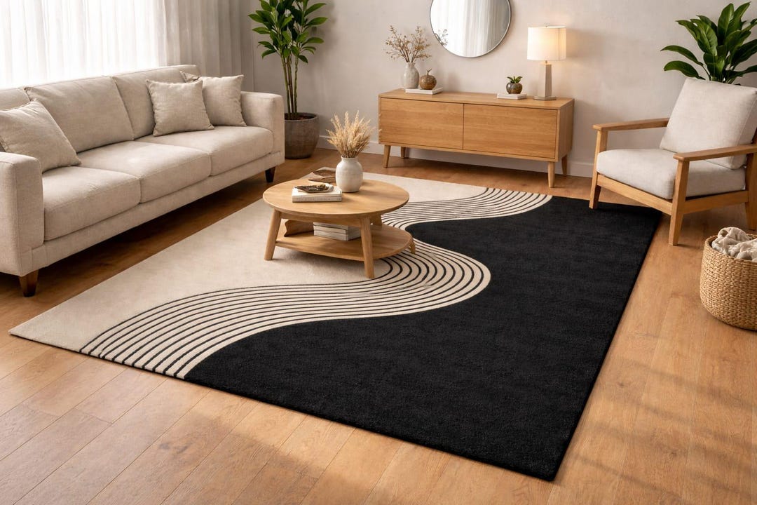 Musician Line Art Rug, Guitar Player, Modern Abstract Brown Area Rug - Etsy