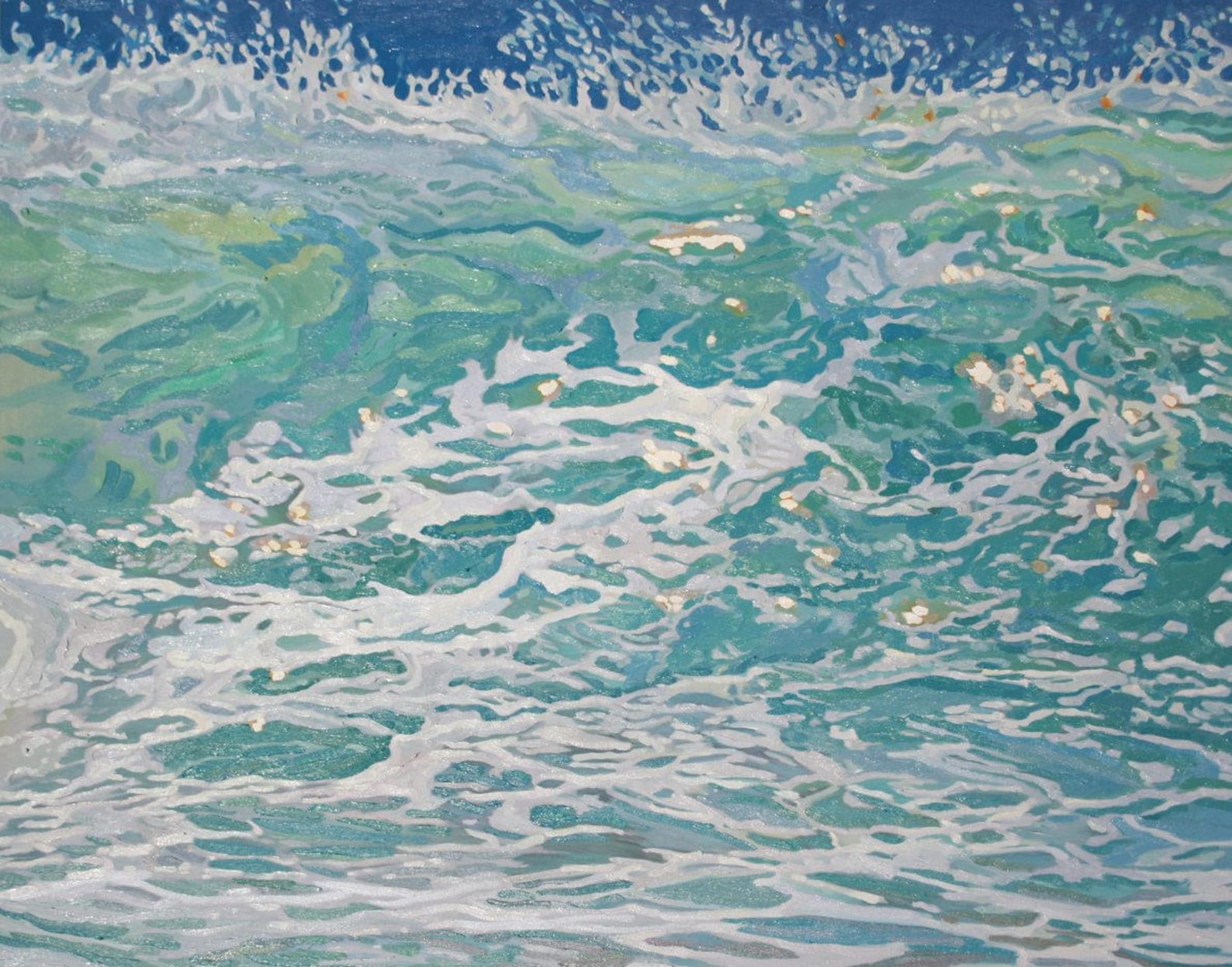 Linework-ocean Wave Archival Stretched Canvas Print - Etsy