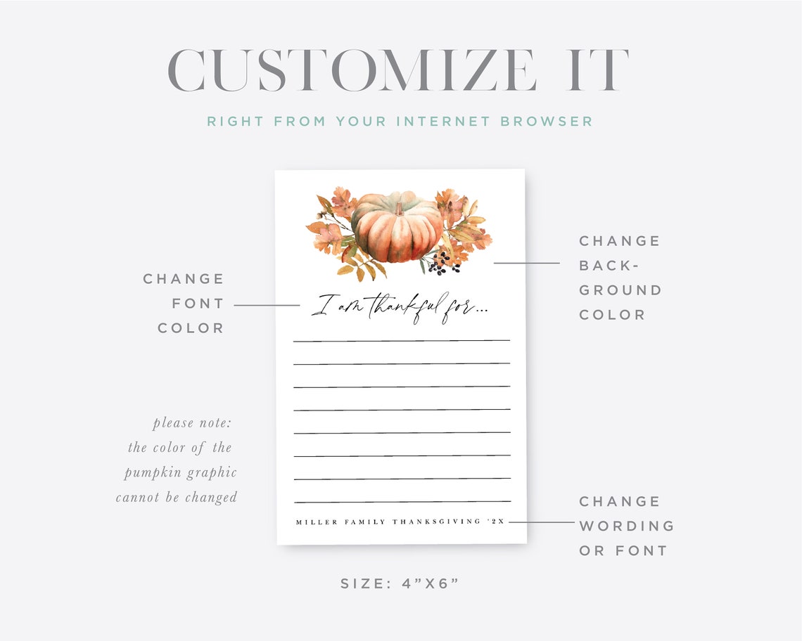 I'm Thankful for Thanksgiving Template Thanksgiving - Etsy