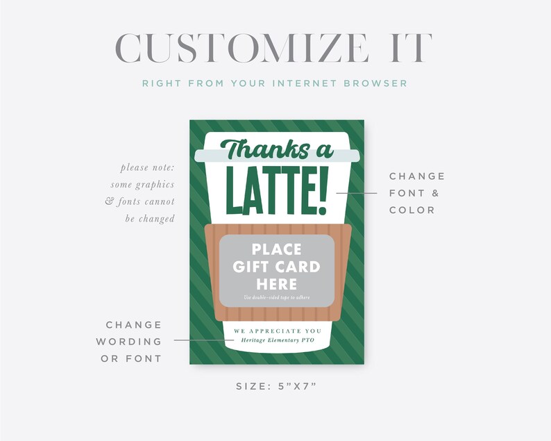 Thanks a Latte Coffee Gift Card Holder: Teacher Appreciation (corjl ...