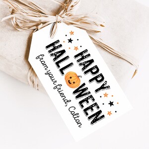 Happy Halloween Gift Tag Printable Template, Halloween Party Trick or ...