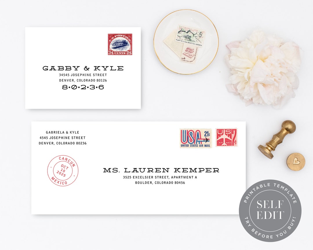 Boarding Pass Wedding Envelope Template, Printable Wedding Guest ...