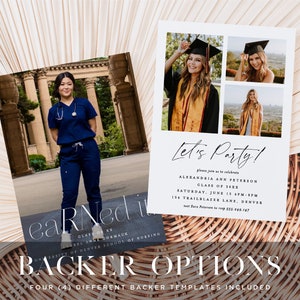 Nursing School Graduation Announcement Template: 5x7 Editable (digital ...