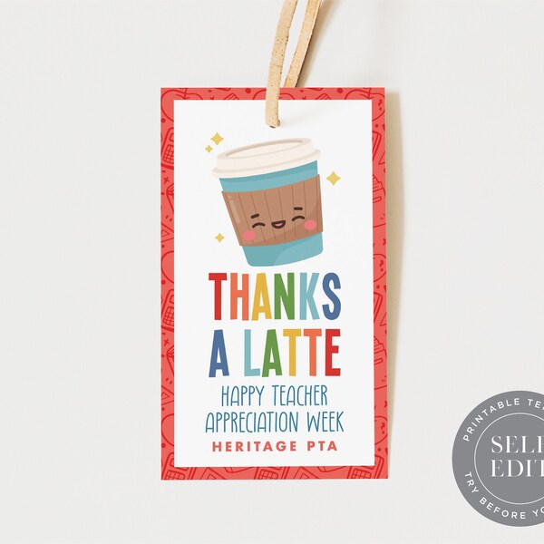 Thanks a Latte Tags - Etsy