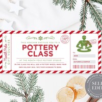 Pottery Class Christmas Certificate EDITABLE, Pottery Lesson Gift ...