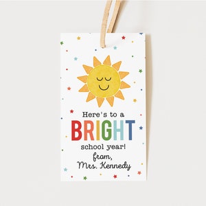Here's to A Bright School Year Teacher Gift Tag Template, Back to ...