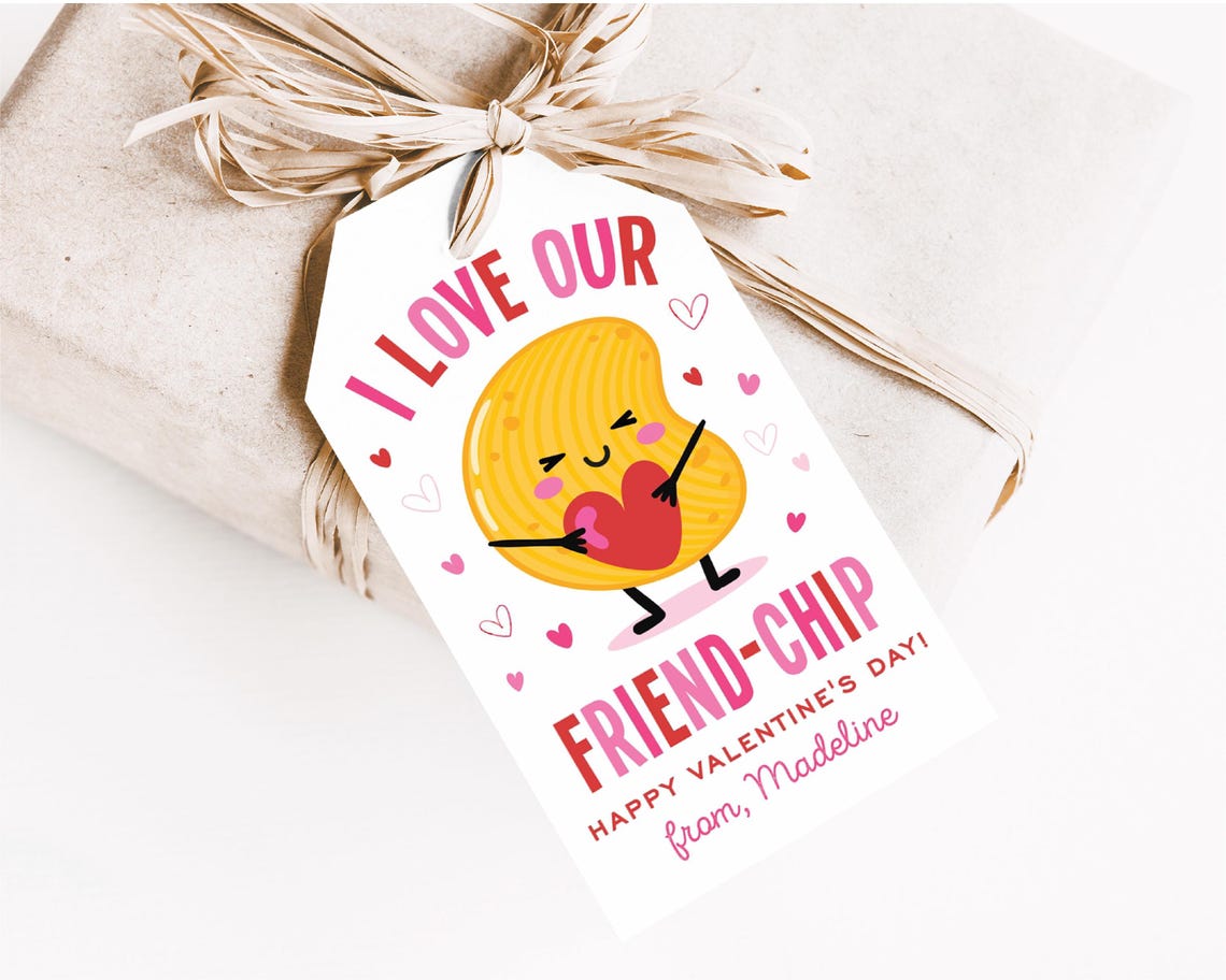 Valentine Chip Gift Tag Printable, Valentine Potato Chip Tag Template ...