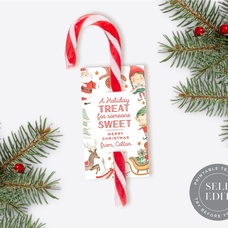 Student Candy Cane Tags - Etsy