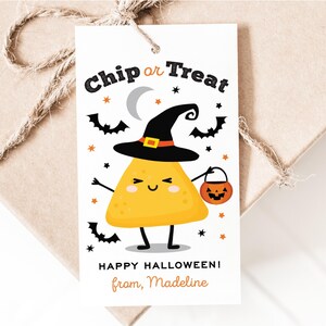 Chip or Treat Halloween Tag Printable, Halloween Tortilla Chip Snack ...