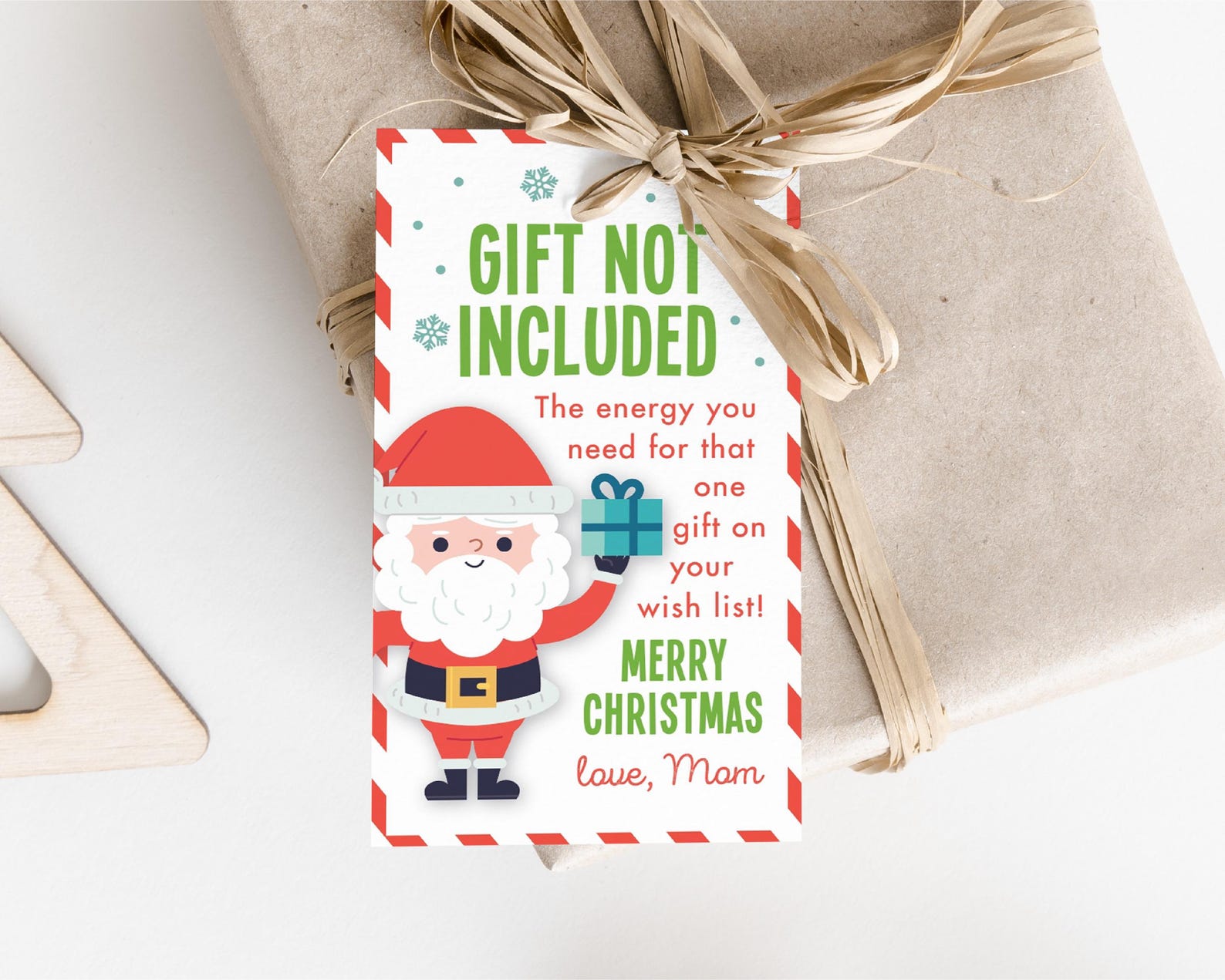 Gift Not Included Tag Printable, White Elephant Gag Gift Tag Template ...