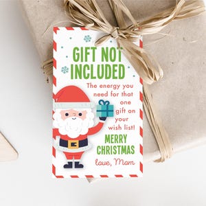 Gift Not Included Tag Printable, White Elephant Gag Gift Tag Template ...