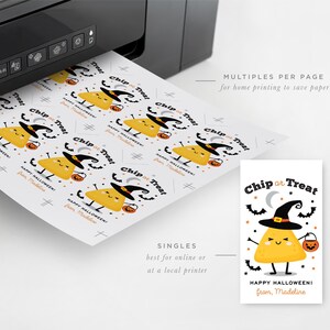 Chip or Treat Halloween Tag Printable, Halloween Tortilla Chip Snack ...