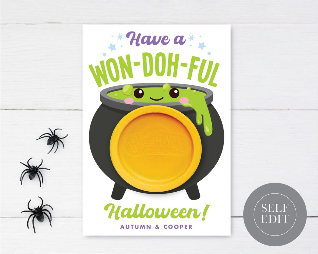 Halloween Cauldron Play Dough Holder Printable, Have a Won-doh-ful ...