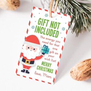 Gift Not Included Tag Printable, White Elephant Gag Gift Tag Template ...