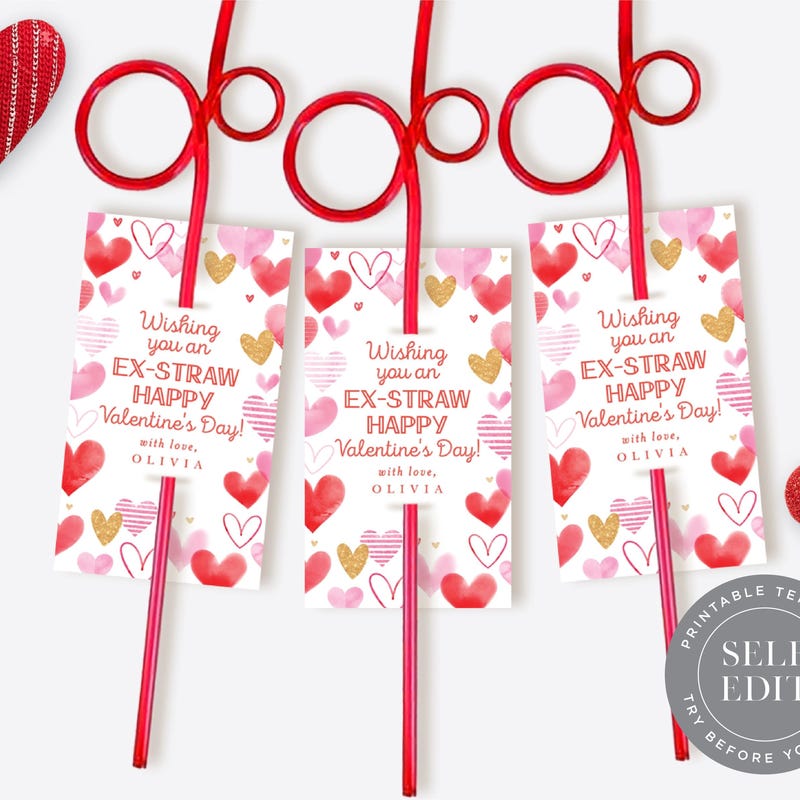 Valentines Day Straws - Etsy