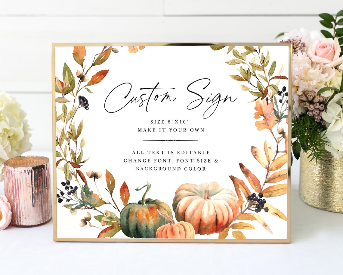 Thanksgiving Custom Sign Template 8x10 or 10x8 Friendsgiving - Etsy
