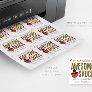 Halloween Applesauce Pouch Labels: Editable Sticker Template (2.5x2.5 ...