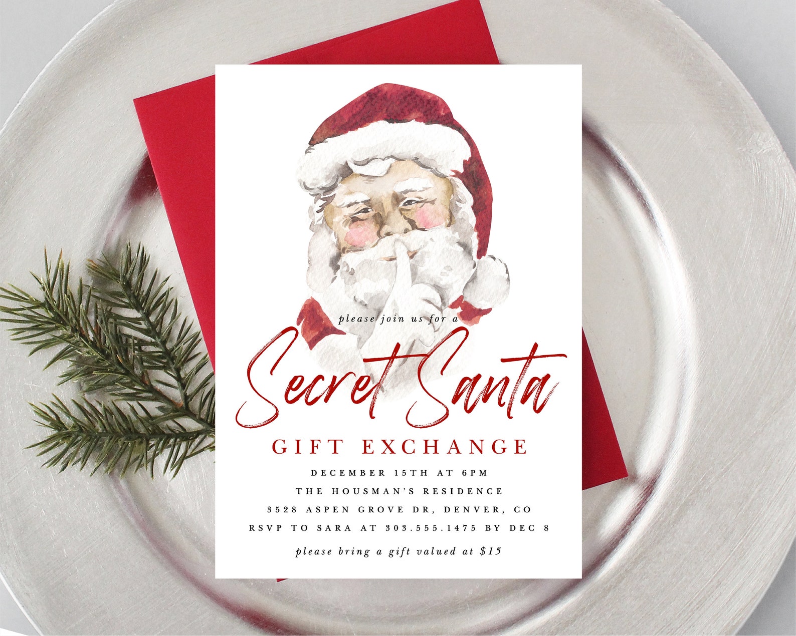 Secret Santa Christmas Party Template Bundle, Holiday Party Gift ...