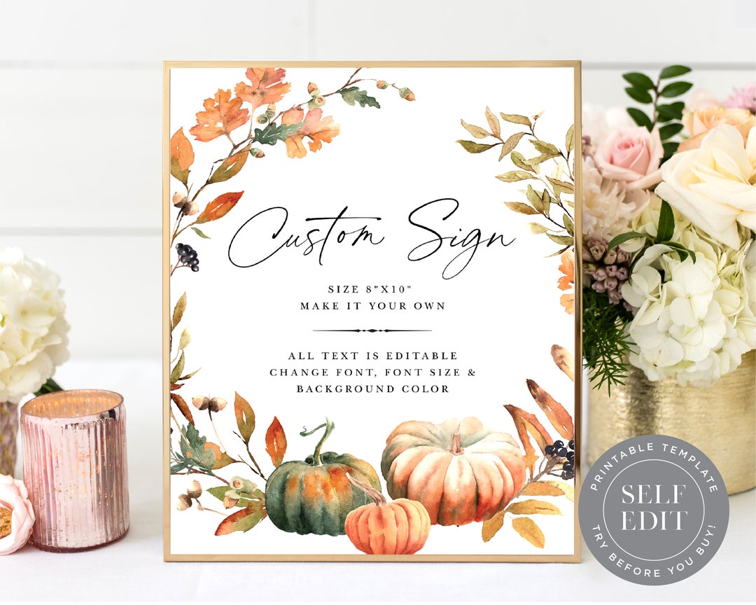 Thanksgiving Custom Sign Template, 8x10 or 10x8, Friendsgiving Editable ...