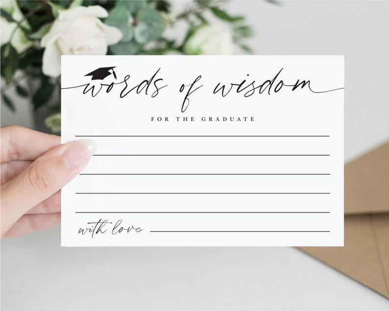 Graduation Words of Wisdom Sign & Card Template (digital Download) - Etsy