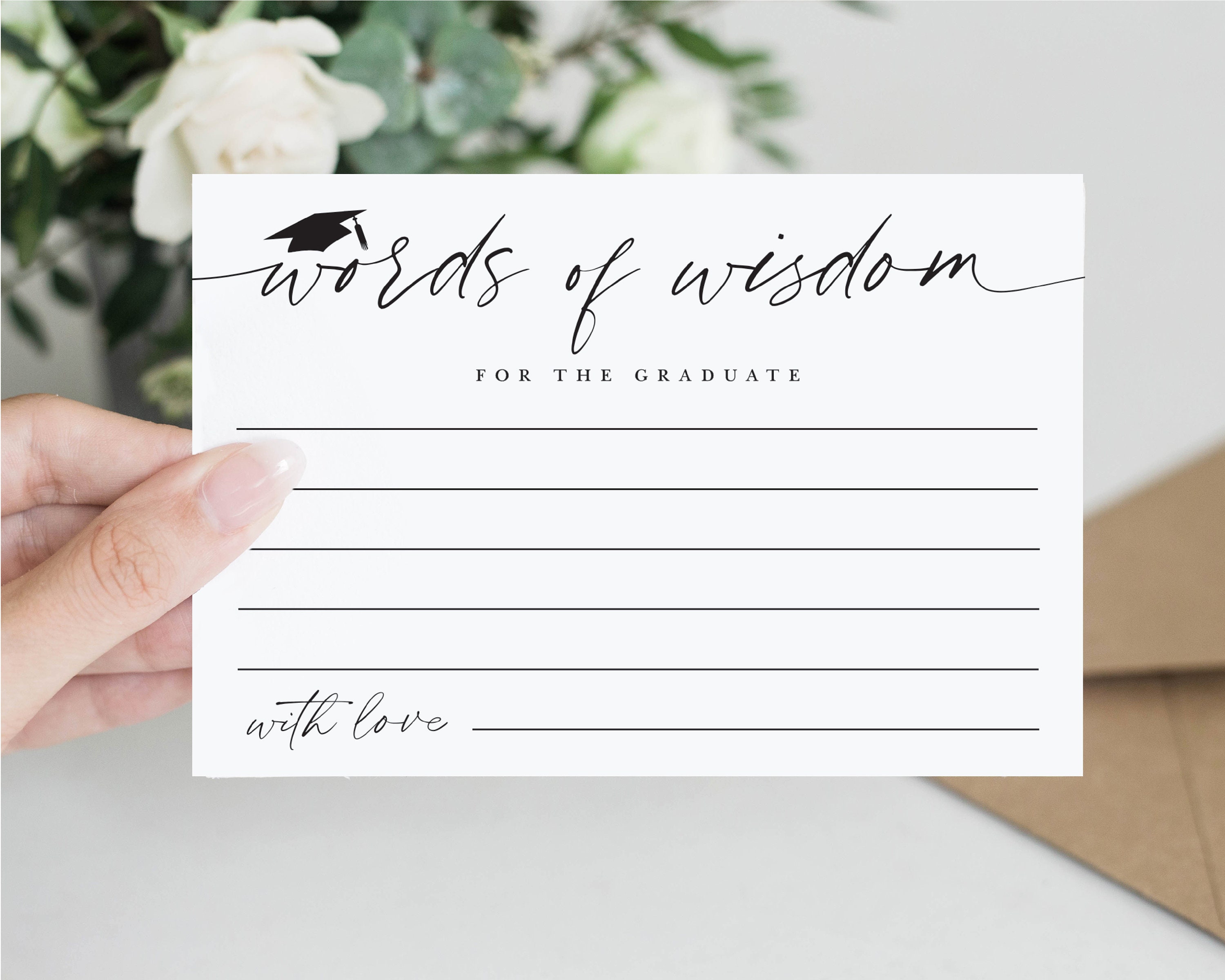 Graduation Words of Wisdom Sign & Card Template (digital Download) - Etsy