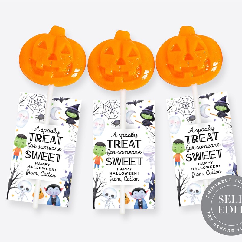 Sucker Tags Halloween - Etsy