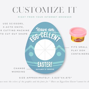 Easter Egg Play Dough Gift Card Template, Easter Kids Classroom Party ...
