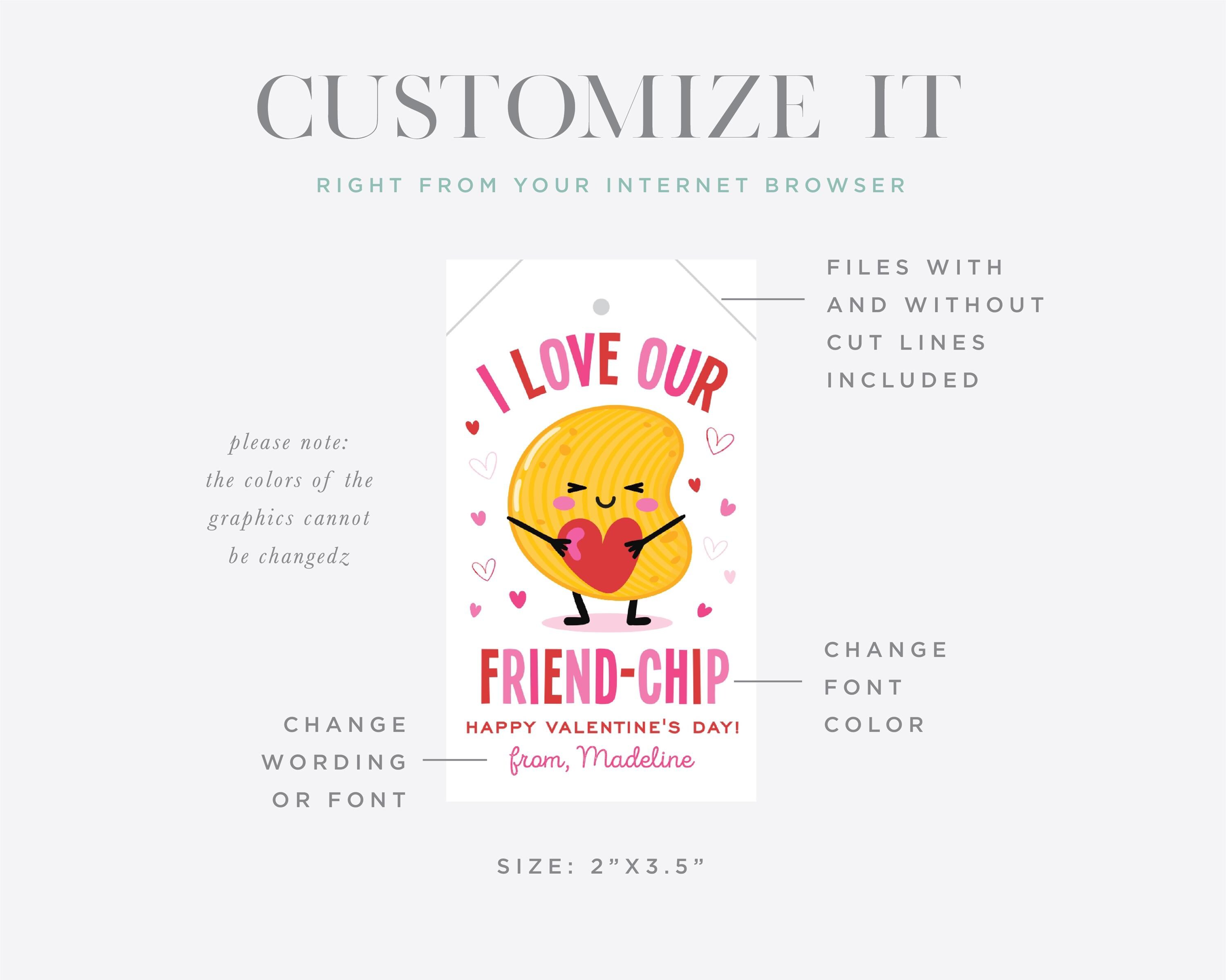 Valentine Chip Gift Tag Printable, Valentine Potato Chip Tag Template ...