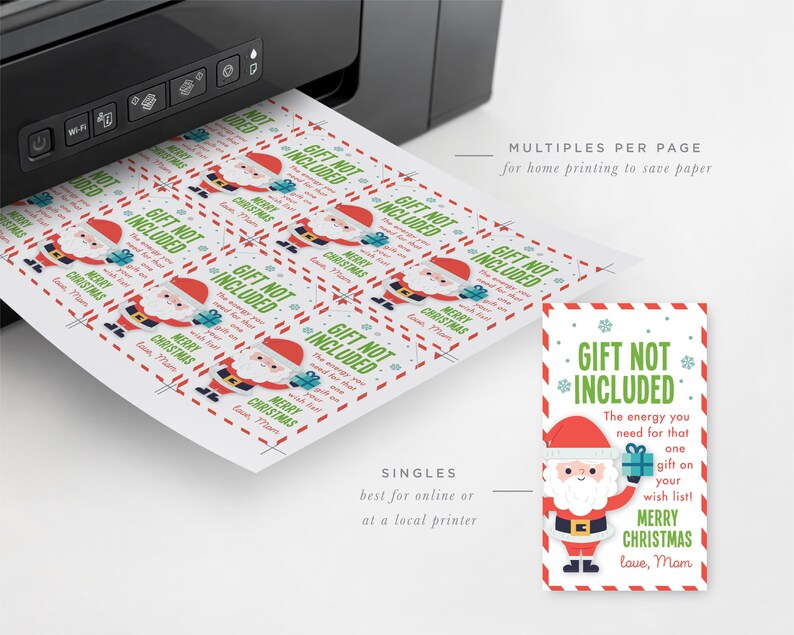 Gift Not Included Tag Printable, White Elephant Gag Gift Tag Template ...